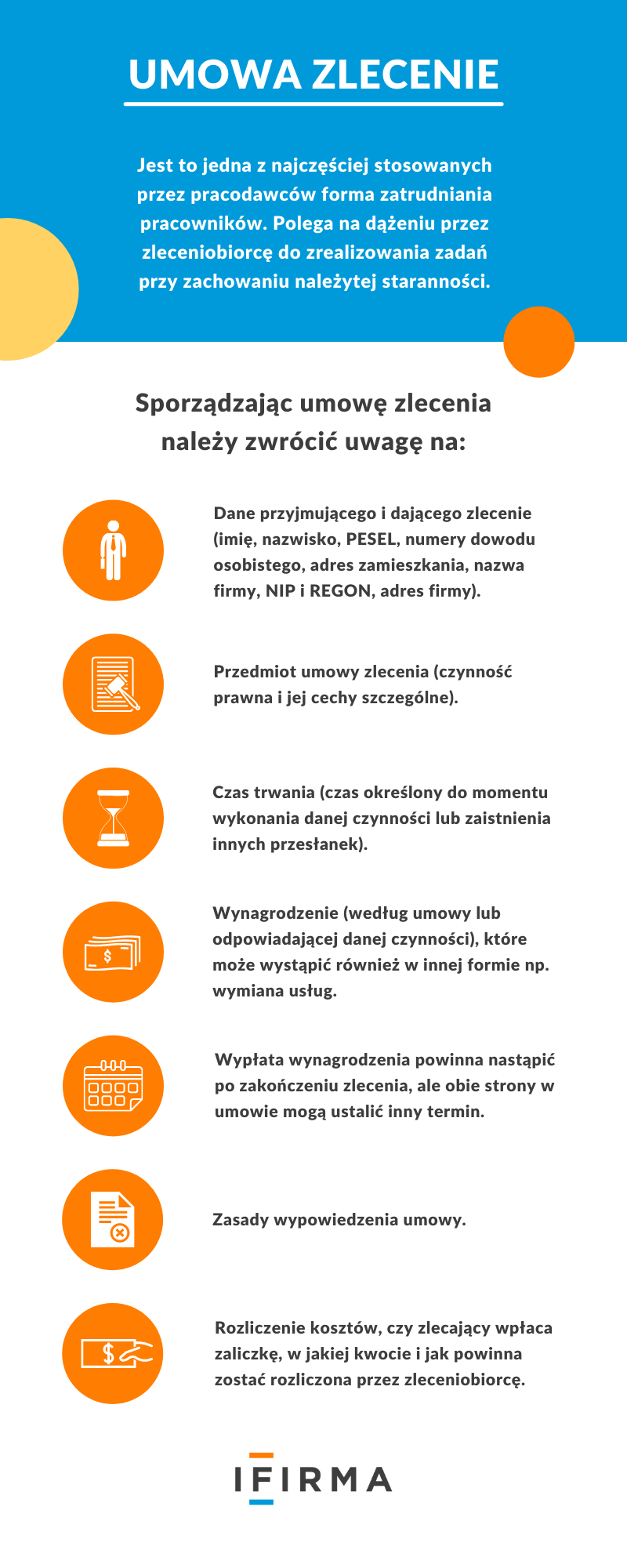 Umowa zlecenie - jakie dane do umowy zlecenia? Co powinna zawierać?