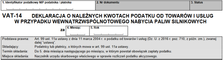 VAT-14 i VAT-14A - wzory formularzy w przypadku wewnątrzwspólnotowego ...