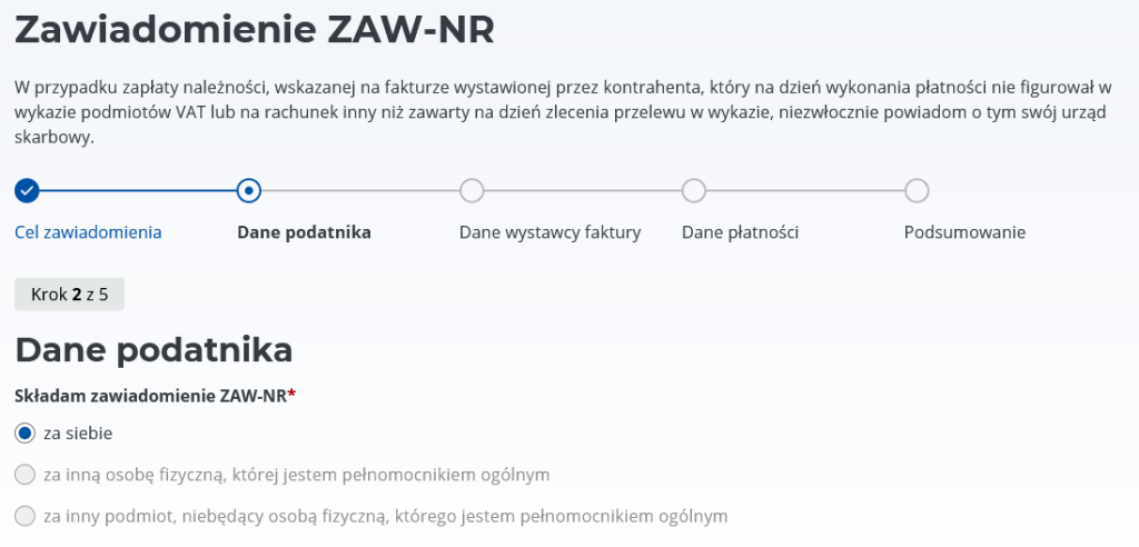 Zawiadomienie ZAW-NR - jak wypełnić? Instrukcja krok po kroku | ifirma.pl