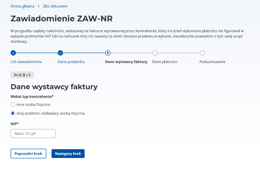 Zawiadomienie ZAW-NR - jak wypełnić? Instrukcja krok po kroku | ifirma.pl