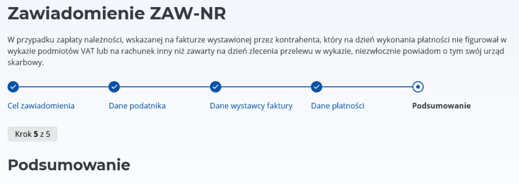 Zawiadomienie ZAW-NR - jak wypełnić? Instrukcja krok po kroku | ifirma.pl