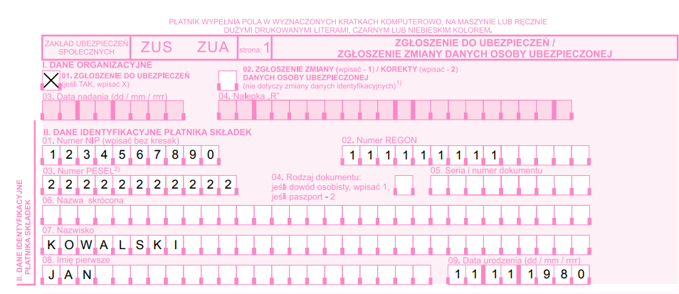 ZUS ZUA – jak wypełnić krok po kroku druk ZUS ZUA? | ifirma.pl