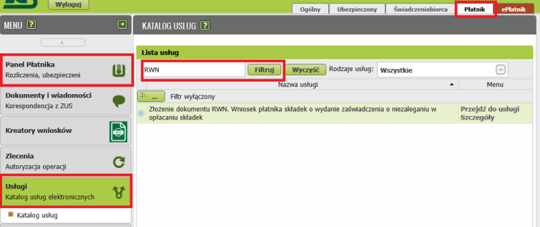 Wniosek ZUS-RWN j- jak złożyć go online? Krok po kroku | ifirma.pl